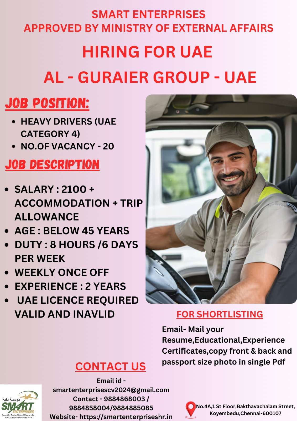 HIRING FOR HEAVY DRIVERS JOB IN UAE